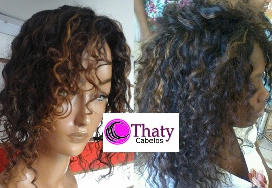Prótese capilar 40 cm cacheada cabelo natural - PRÓTESES
